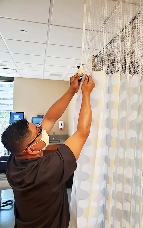 Hospital Cubicle Curtains with Mesh, Tracks | KleenEdge